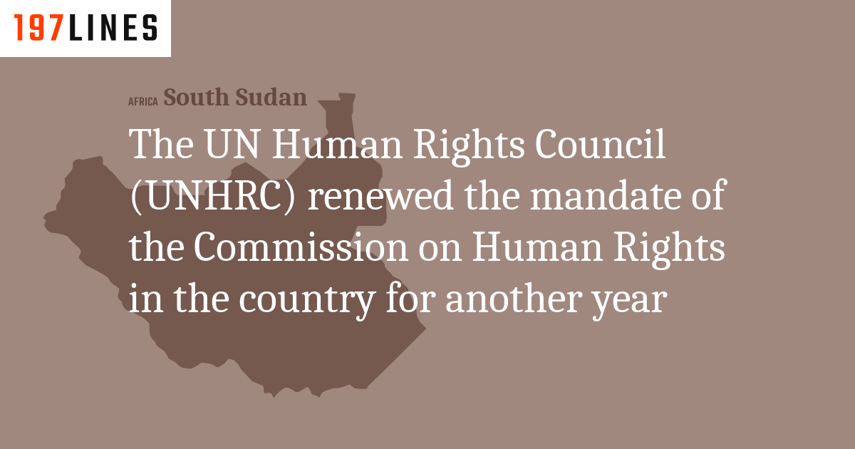 The UN Human Rights Council (UNHRC) renewed the mandate of the ...