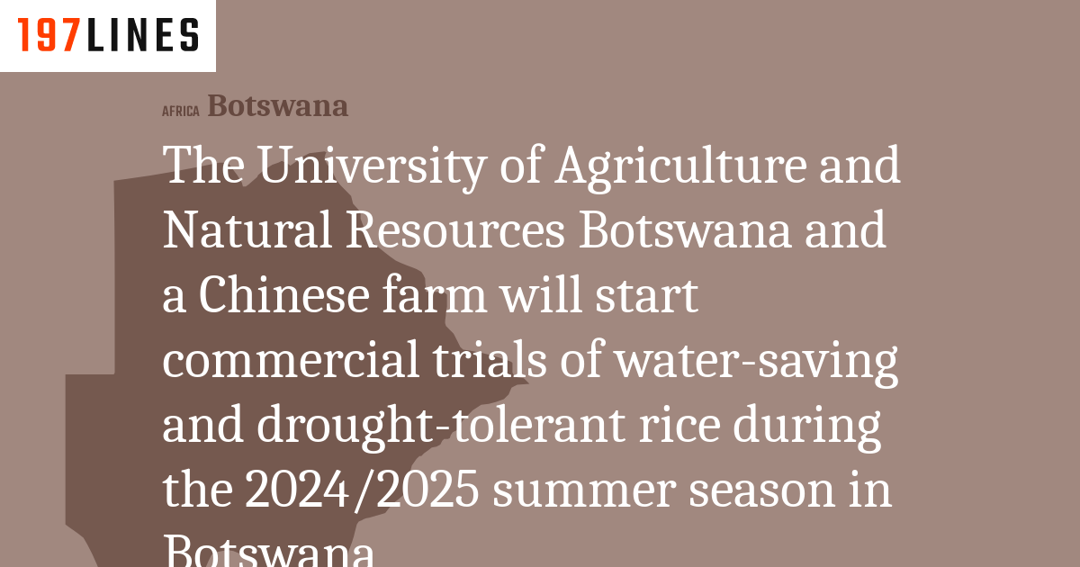 The University of Agriculture and Natural Resources Botswana and a ...
