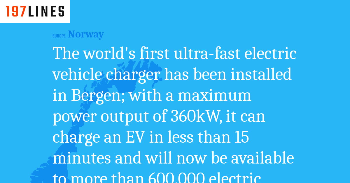 The world's first ultra-fast electric vehicle charger has been ...