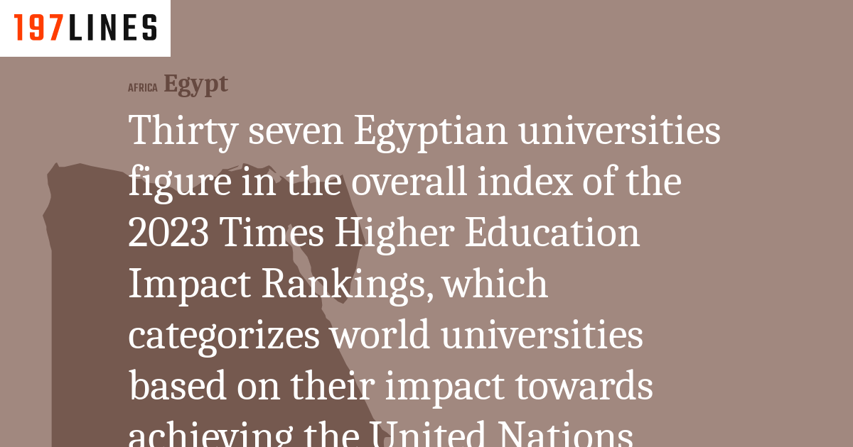 Thirty seven Egyptian universities figure in the overall index of the ...