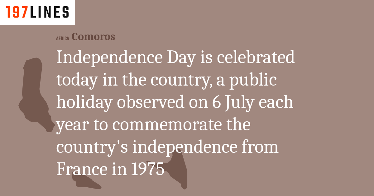 Independence Day is celebrated today in the country, a public holiday ...