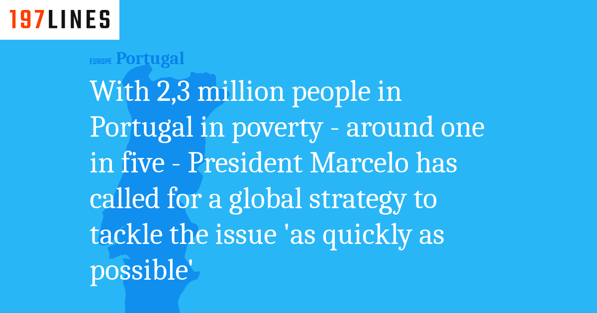 With 2,3 million people in Portugal in poverty - around one in five ...