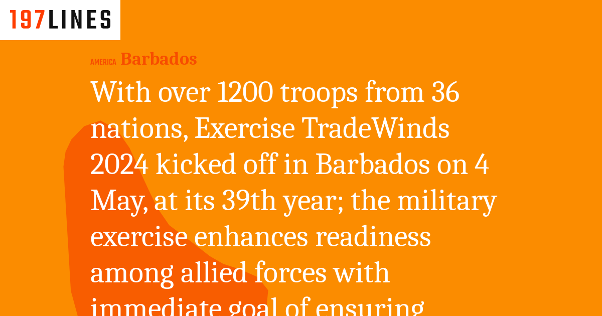 With over 1200 troops from 36 nations, Exercise TradeWinds 2024 kicked ...